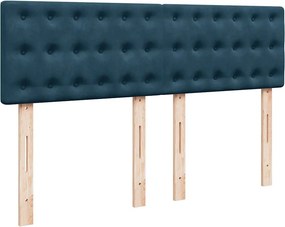 Box spring postel s matrací modrá 160 x 200 cm samet 3287798