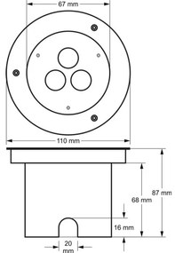 LED Venkovní nájezdové svítidlo SIBAR 3xLED/1W/230V IP67 4000K