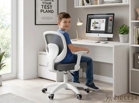 Dětská židle AVENY - šedá síťovina