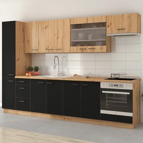 MODENA | vysoká skříňka 60 DP-210 2F na vestavnou troubu | 60 cm | artisan/černá