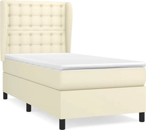 Box spring postel s matrací krémová 80 x 200 cm umělá kůže 3128999