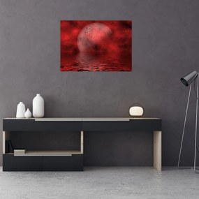Skleněný obraz - Měsíc na hladině (70x50 cm)