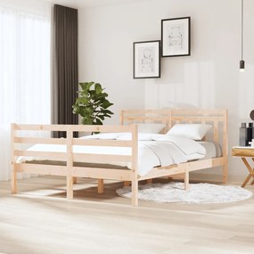 vidaXL Rám postele 135 x 190 cm Double masivní dřevo [3100632] Barva: Přírodní