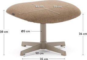 Hnědá podnožka Jaspe – Kave Home