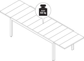 Tchibo - Rozkládací zahradní stůl se stolní deskou Duraboard - barva: černá