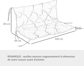 Outsunny Zahradní Houpací Lavice S Polštářem Matrace 2-Místná Vysoký Komfort 100x98x8cm Tmavě Modrá | Aosom