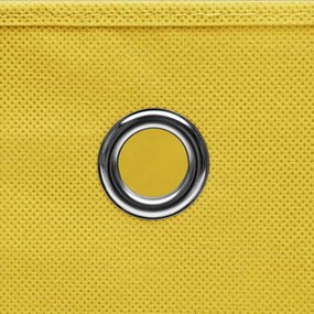 Úložné boxy 10 ks žluté 32 x 32 x 32 cm textil 288367