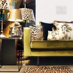 Sametové stínidlo s motivem leopardí kůže - 33*45*h25cm