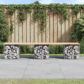 Zahradní lavice gabionový design 203x44x42 cm masivní borovice,  834341