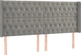 Box spring postel s matrací a LED světle šedá 180x200 cm samet 3139757