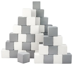 Pěnové kostky-sada 45 velkých pěnových kostek Pyramida grey white Barva: Šedá