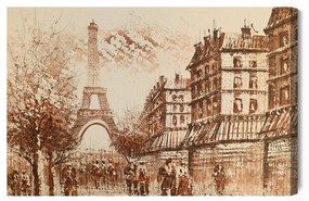 Obraz Paříž Panorama V Odstínech Béžové Nedostatek Nedostatek Plátno Canvas 120x80