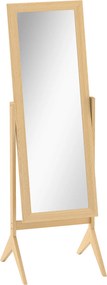 HOMCOM Volně stojící zrcadlo velké zrcadlo s nastavitelným sklonem pro šatnu, ložnici 47 x 46 x 148 cm Dub