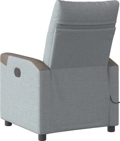 Elektrické masážní polohovací křeslo světle šedé textil 3324085