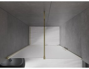 Mexen Velar, posuvné sprchové dveře do otvoru 130 cm, 8mm sklo námraza, zlatá lesklá, 871-130-000-31-50