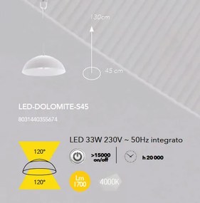 Designové závěsné LED svítidlo Faneurope LED-DOLOMITE-S45