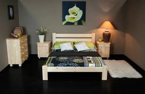 Dřevěná postel Eliza 160x200 + rošt ZDARMA - borovice