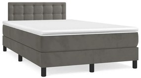 Box spring postel s matrací a LED tmavě šedá 120 x 190 cm samet 3270178