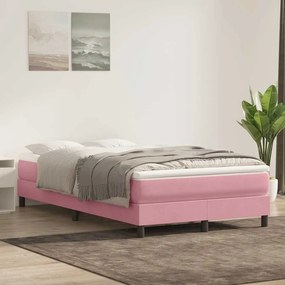 Postel Box Spring bez matrace růžová 120x220 cm samet 3315872