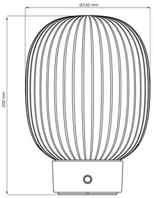 LED Stmívatelná dotyková stolní lampa LATTE LED/1,8W/5V USB 2000 mAh zlatá/bílá