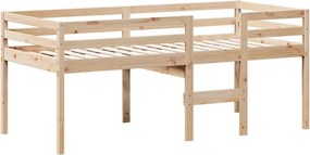 Patrová postel se střechou 90 x 200 cm masivní borové dřevo 3282132