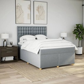 Box spring postel s matrací světle šedá 140 x 190 cm textil 3291289