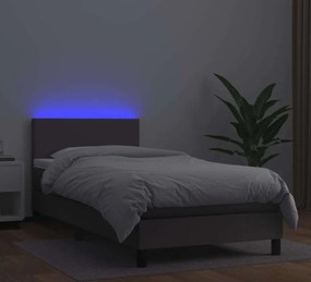 vidaXL Box spring postel s matrací a LED 80 x 200 cm umělá kůže [3134073] Barva: cappuccino