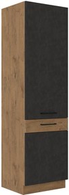 STL 60 cm skříňka vysoká dvoudveřová VIGO Barevné provedení kuchyně VIGO: Dub Lancelot/Bílý lesk +1420Kč