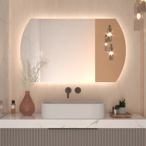 Atypické zrcadlo do koupelny s LED osvětlením A4