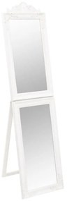 351524 vidaXL Volně stojící zrcadlo bílé 45 x 180 cm