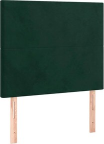 Box spring postel s matrací tmavě zelená 90x190 cm samet 3137698
