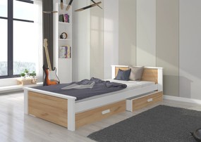 ADRK Furniture Postel s matrací ALDEX 180x80 CH-Alde-W+OGOLD-190+M-E1922