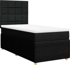 Box spring postel s matrací černá 100 x 200 cm textil 3294269