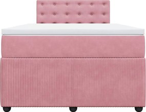 Box spring postel s matrací růžová 120 x 200 cm samet 3287727