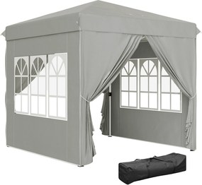 Pavilon Outsunny 2,5x2,5m, Voděodolný Stabilní Zimní Skládací Pavilon, UV Ochrana 50+, Skládací Party Stan Zahradní Stan s 4 Bočními Panely a Taškou,