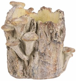 Obal betonový - pařez s houbami, 19 x 17 x 16 cm, 19 cm
