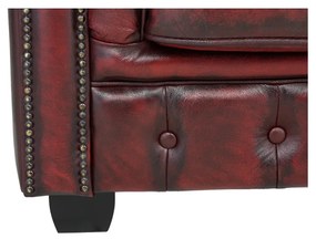 Massive home | Masivní křeslo Chesterfield z pravé kůže - červené