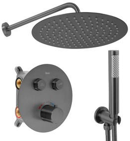 Sprchový komplet REA LUNGO + BOX s termostatickou podomítkovou baterií, titan