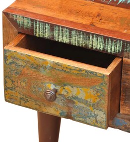 vidaXL Konferenční stolek zaoblený tvar 1 zásuvka recyklované dřevo