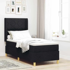Postel s boxspringem s čelo Černá 80 x 200 cm textil 3341863