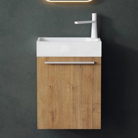 Design LED koupelnová skříňka s umyvadlem DOPORRO PISA vel.45cm WHITE Barva: eiche greige