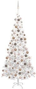 Umělý vánoční stromek s LED a sadou koulí L 240 cm bílý,  3077582 HangarStore.cz