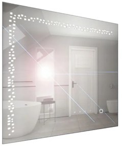 Comodo Zrcadlo závěsné s pískovaným motivem a LED osvětlením Nikoletta LED 7 Typ: dotykový vypínač, Rozměry (cm): 60x65 - (Nikoletta LED 7/60 TS)