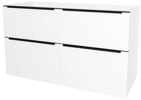 Mereo Mailo, koupelnová skříňka 121 cm, černé madlo, Multidecor, Arktická bílá CN593SBBIAA