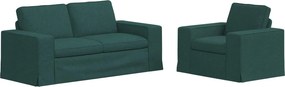 Set pohovek 2 ks Tmavě zelená textil 3407547
