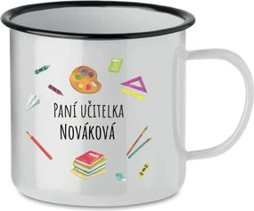 Personalizovaný retro plecháček pro paní učitelku/pana učitele (pomůcky)