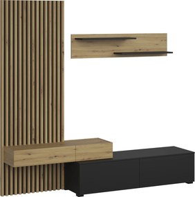 HALMAR CAMINO obývací stěna dub artisan/černá