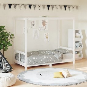 Dětská postel bílá 80 x 160 cm masivní borové dřevo - Default Title