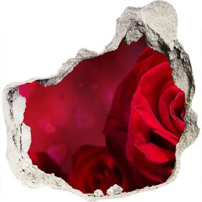 Wallmuralia Samolepící díra Červená růže srdce 75x75 cm
