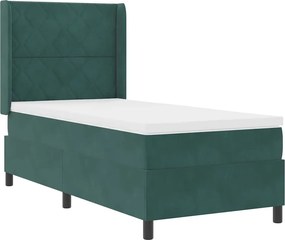 Postel s boxspringem s čelo Tmavě zelená 90 x 190 cm samet 3342041